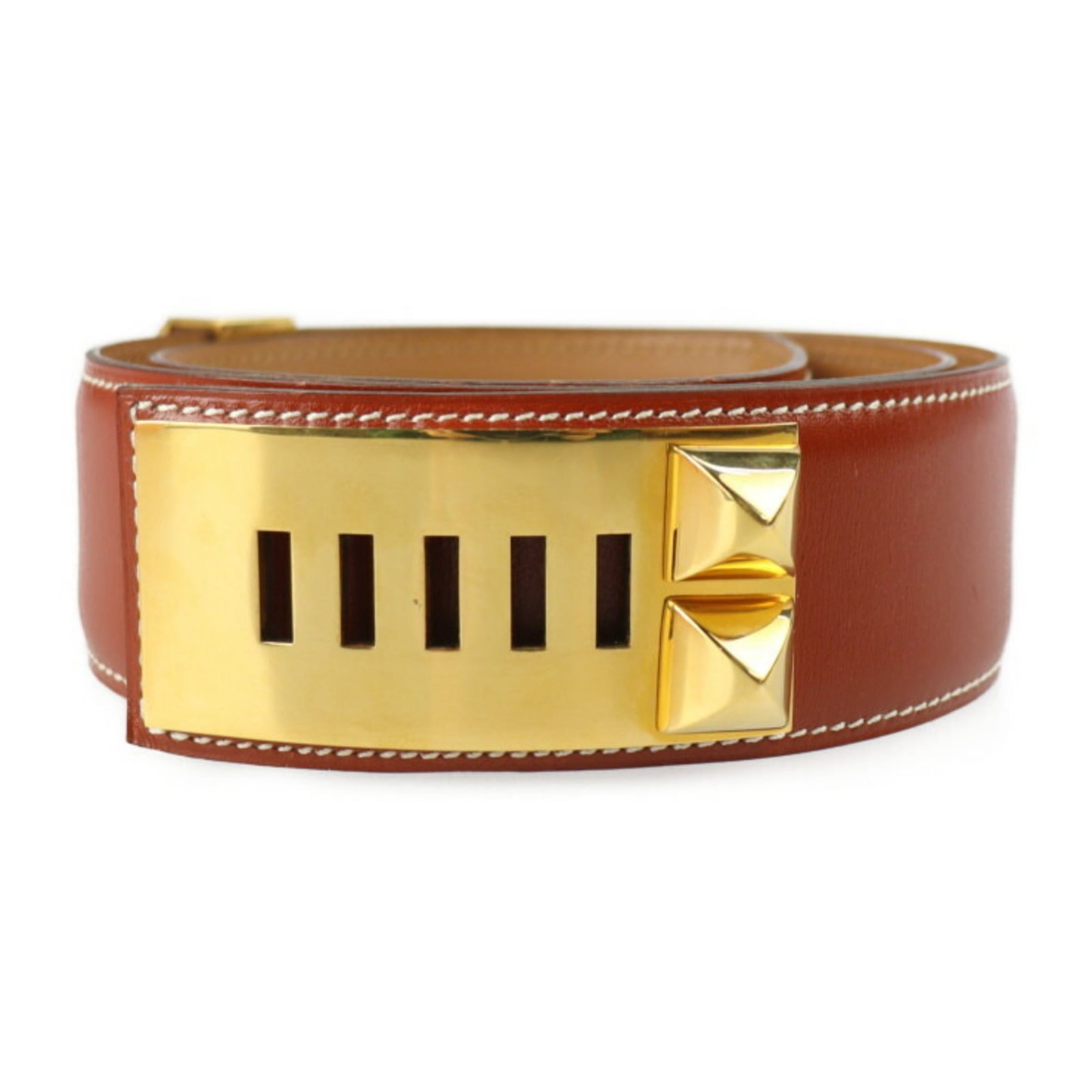 HERMES Hermes Collie de Cyan Medor belt Notation size 70 box calf brown ...